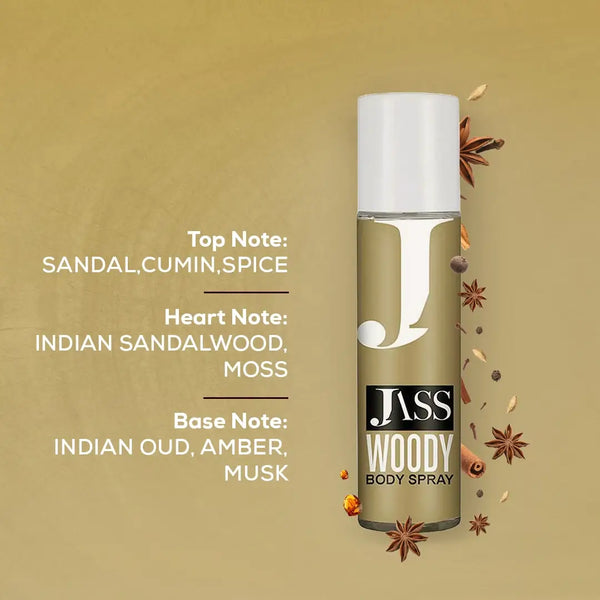 Jass Woody Body Spray 135ml | Jass Perfumes India